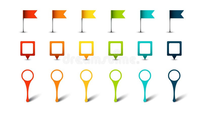 Vector Set of Map Pointers. Stock Vector - Illustration of design ...