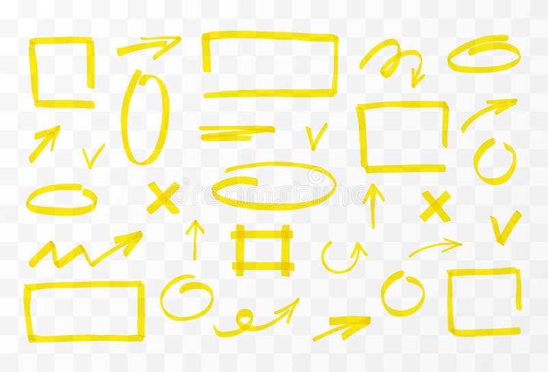 Vector Set of Marker Arrows, Squares, Lines, Rectangles, Circles ...