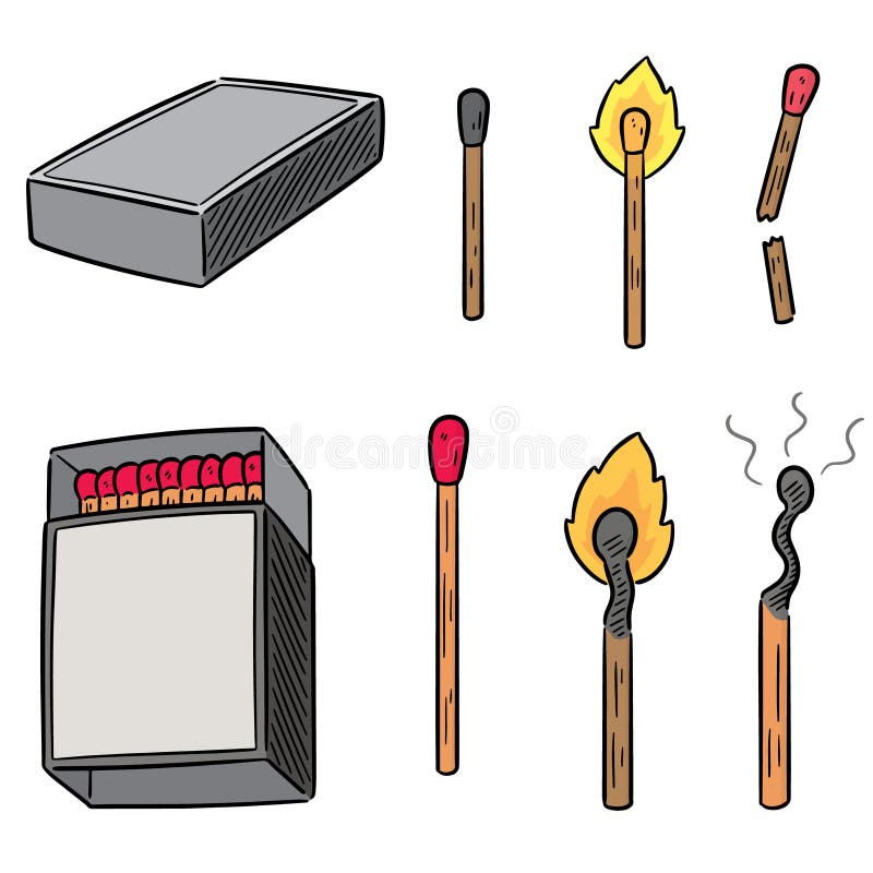 Vector set of matches stock vector. Illustration of cartoon - 133587905