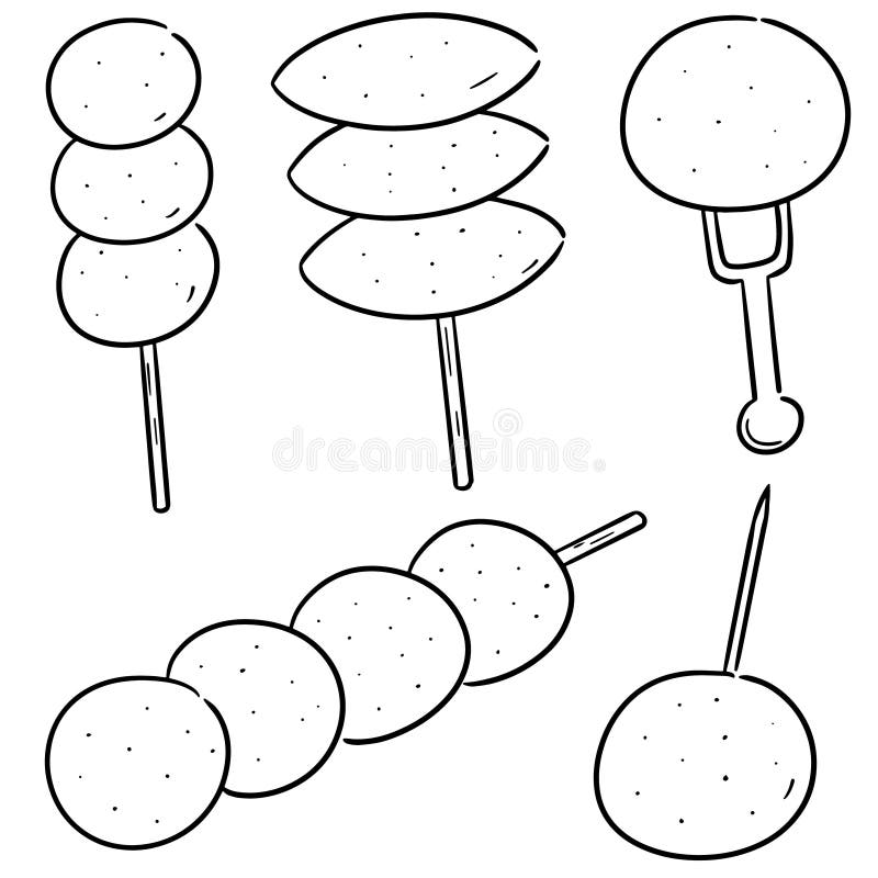 Vector Set of Meatball, Fish Ball, Pork Ball and Shrimp Ball Stock ...
