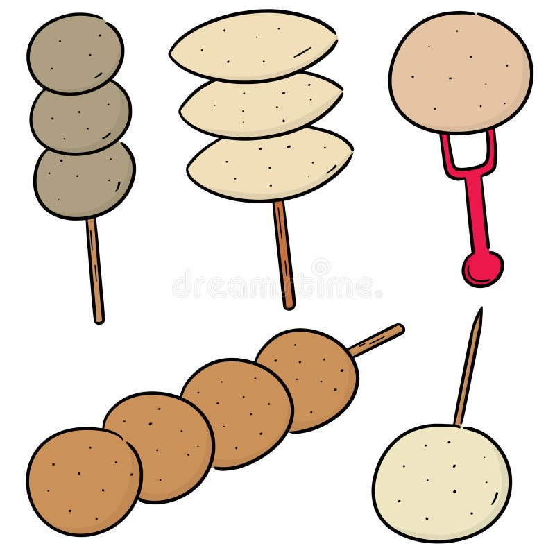 Vector Set of Meatball, Fish Ball, Pork Ball and Shrimp Ball Stock ...