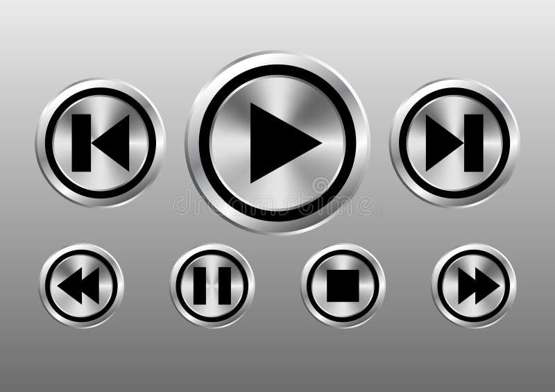 Vector Set of Media Buttons. Abstract Technology Circle Button Template ...