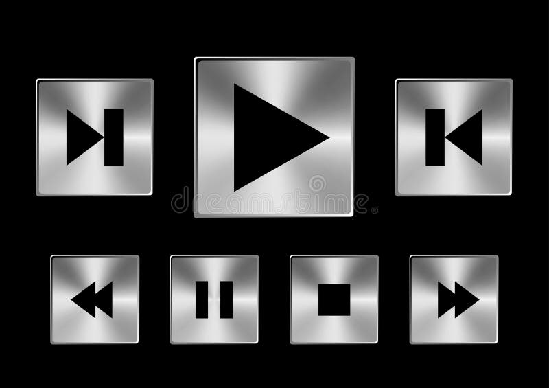Vector Set of Media Buttons. Abstract Technology Circle Button Template ...