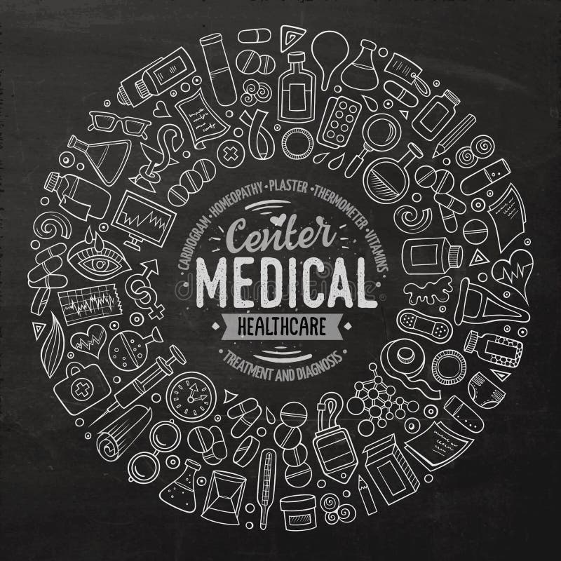 Vector Set of Medical Cartoon Doodle Objects Stock Vector ...
