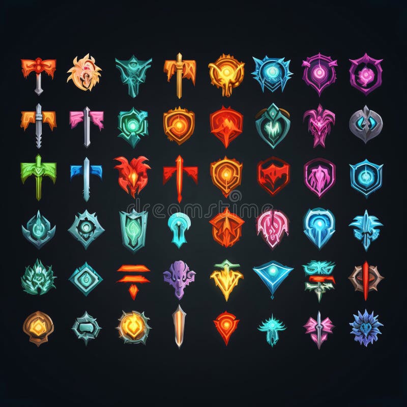 Vector Set of Medieval Weapon Icons on Chalkboard. Medieval Weapon ...