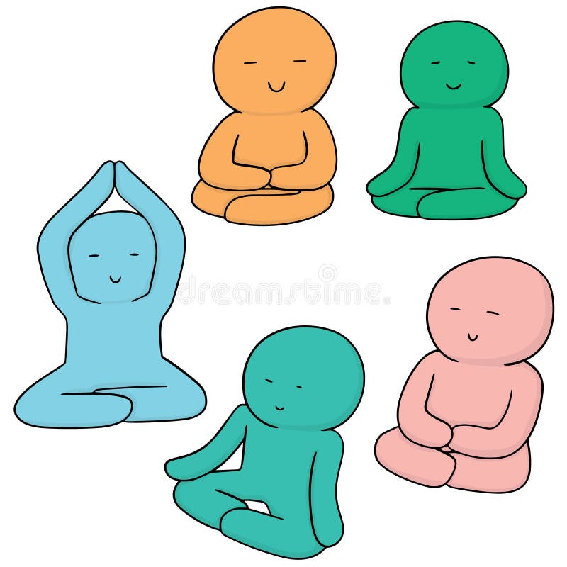 Vector set of meditation stock vector. Illustration of deco - 117704835