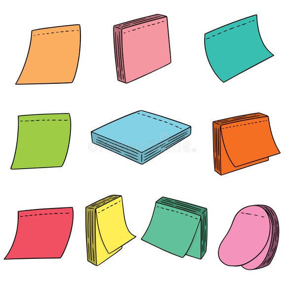 Vector set of memo note stock vector. Illustration of line - 118138282