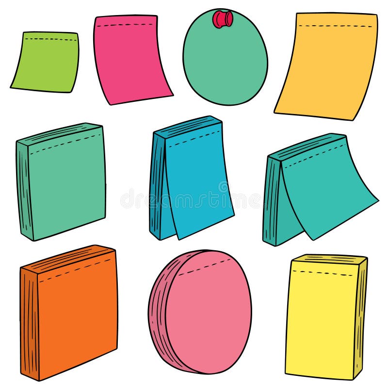 Vector set of memo note stock vector. Illustration of business - 121184192