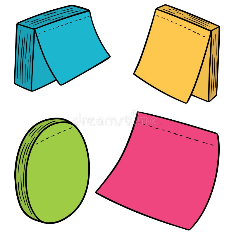 Vector set of memo note stock vector. Illustration of business - 121184192