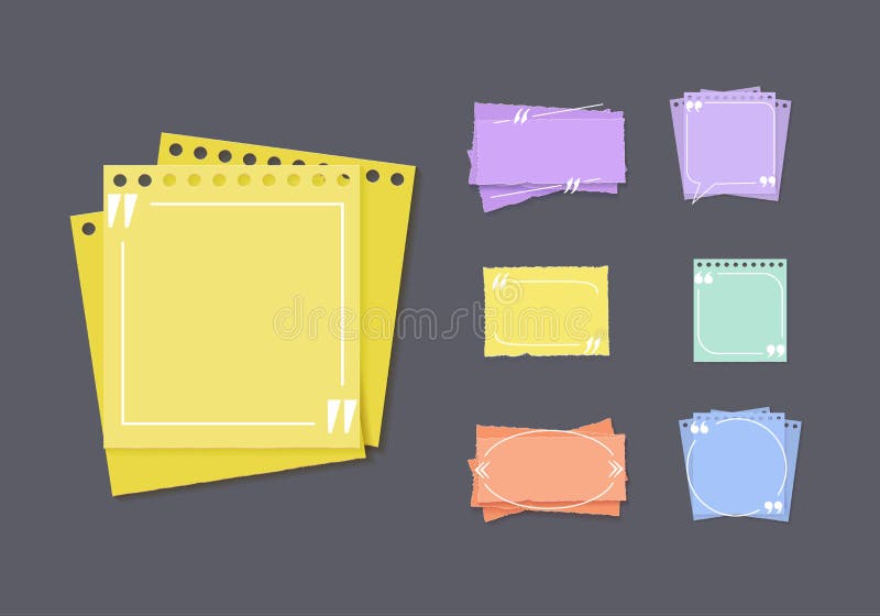 Vector Set of Memo Stickers, Colored Paper, Design Elements Isolated ...
