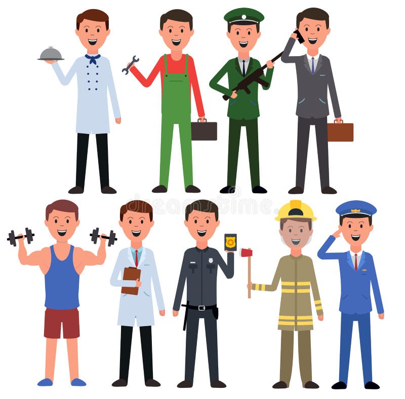 Vector Set. Men of Different Professions. Vector Illustration Stock ...