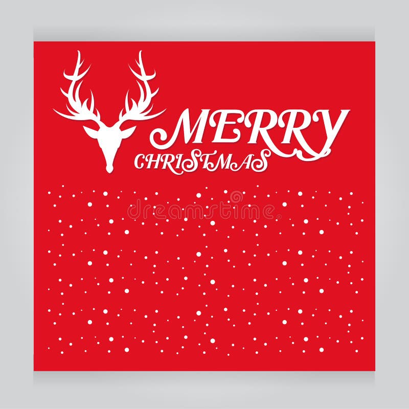 Vector Set Merry Christmas Red Greeting Card Typography Retro Style ...