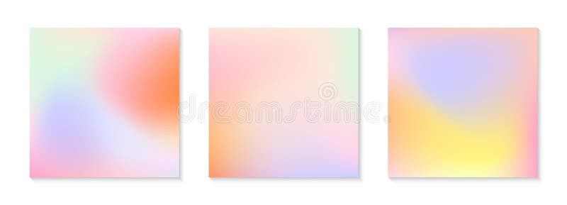 Vector Set of Mesh Gradient Backgrounds in Soft Pastel Colors ...