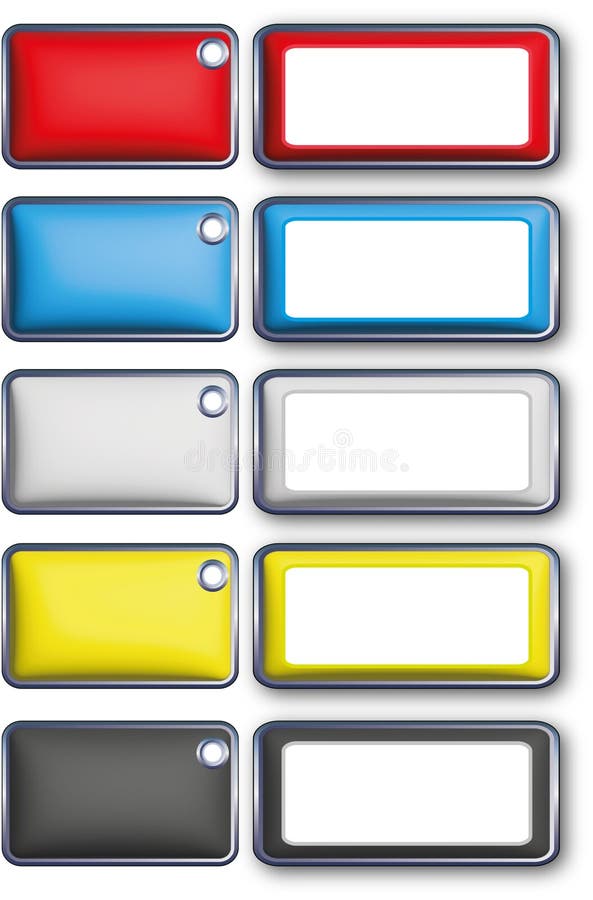 Vector Set of Metal Blank Buttons. Stock Vector - Illustration of color ...