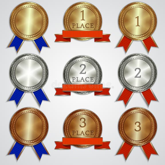 First Second Third Place Ribbons Stock Illustrations – 453 First Second ...
