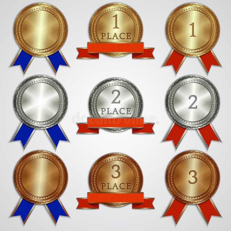 First Second Third Place Ribbons Stock Illustrations – 526 First Second ...