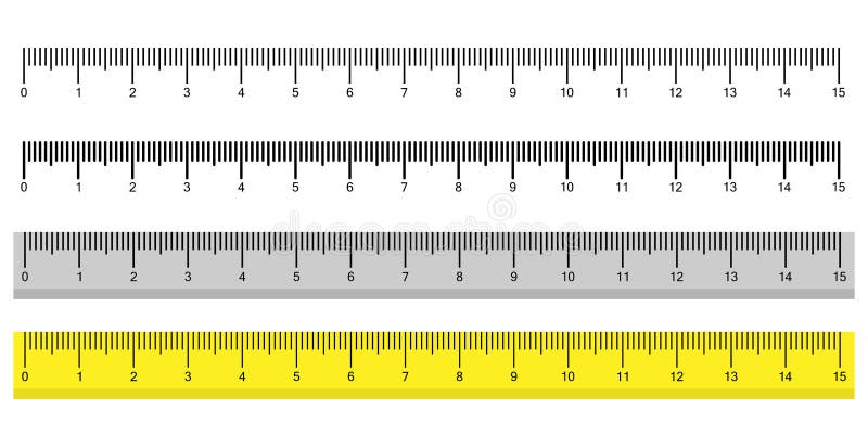 Vector Set of Metric Rulers in Flat Style. Measuring Scales Stock ...