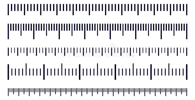 Set Measuring Scales for School Ruler. Different Variations of Metric ...