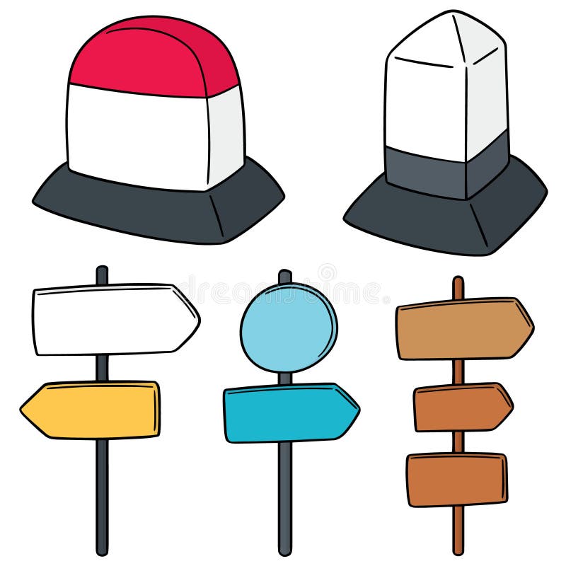 Vector Set of Milestone and Direction Post Stock Vector - Illustration ...