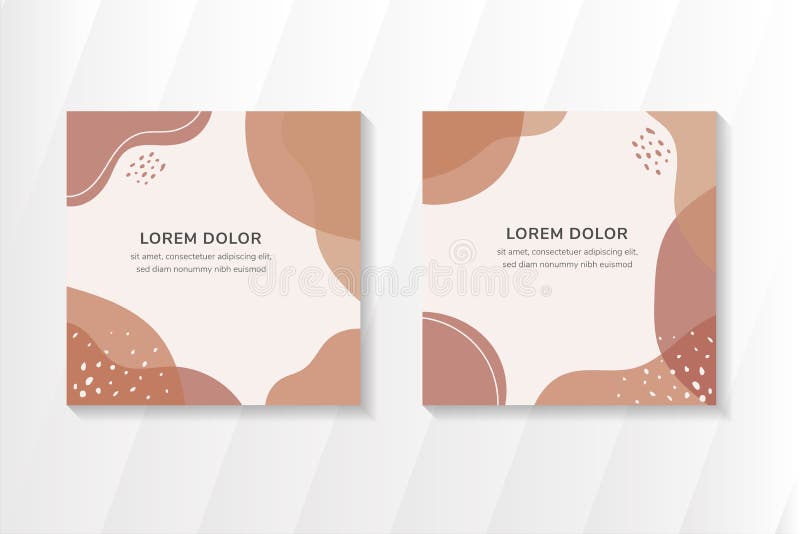 Vector Set of Minimal Square Backgrounds with Organic Abstract Shapes ...