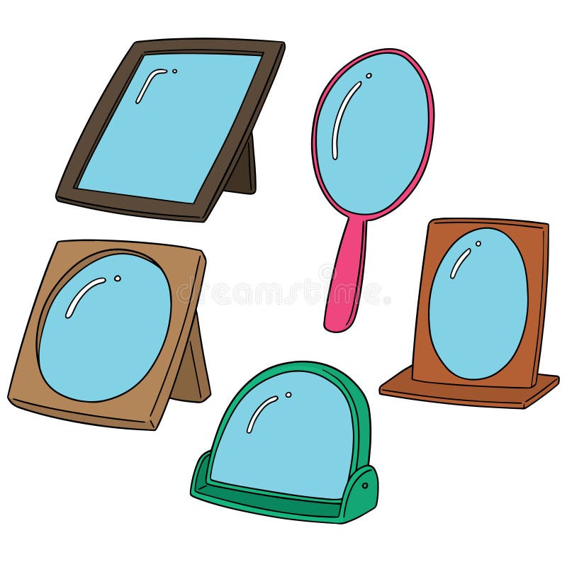 Vector set of mirror stock vector. Illustration of drawn - 119229622