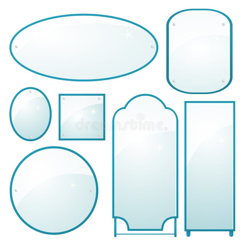 Vector Set of Mirrors of Different Shapes Stock Vector - Illustration ...
