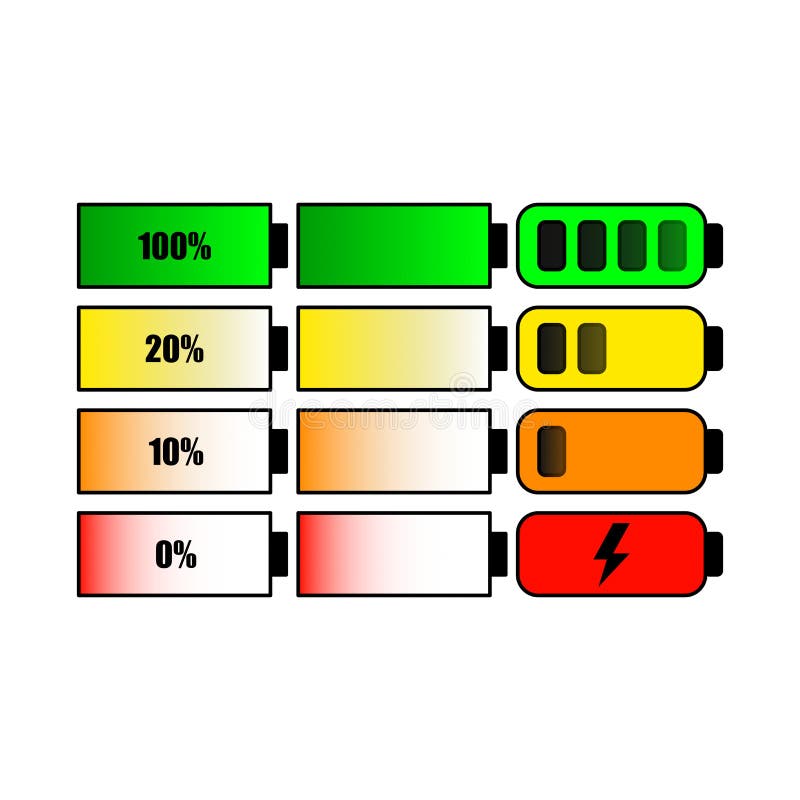 Vector Set of Mobile Device Charge Indicator. Stock Vector ...
