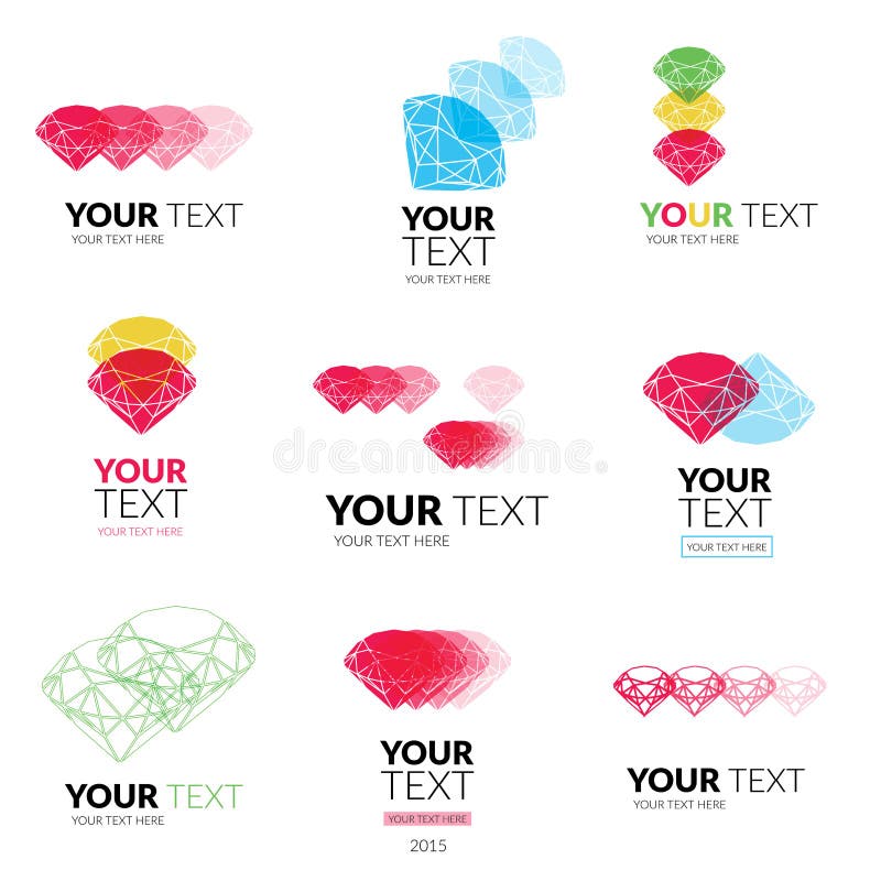 Vector Set of Modern Diamond Logos Stock Vector - Illustration of ...