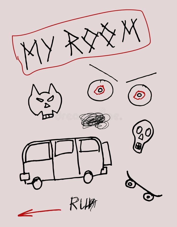 Vector Set of Modern Elements with Text, Pen Inscriptions, Crooked ...