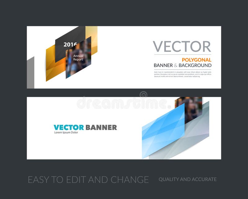 Vector Set of Modern Horizontal Website Banners with Colourful D Stock ...