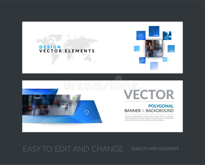 Vector Set of Modern Horizontal Website Banners Stock Vector ...