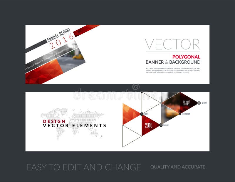 Vector Set of Modern Horizontal Website Banners with Rectangular Stock ...