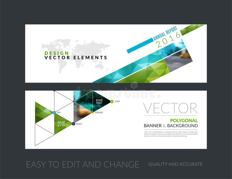 Vector Set of Modern Horizontal Website Banners with Rectangular Stock ...
