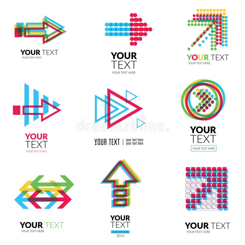 Vector set of modern logos stock vector. Illustration of arrow - 56894540