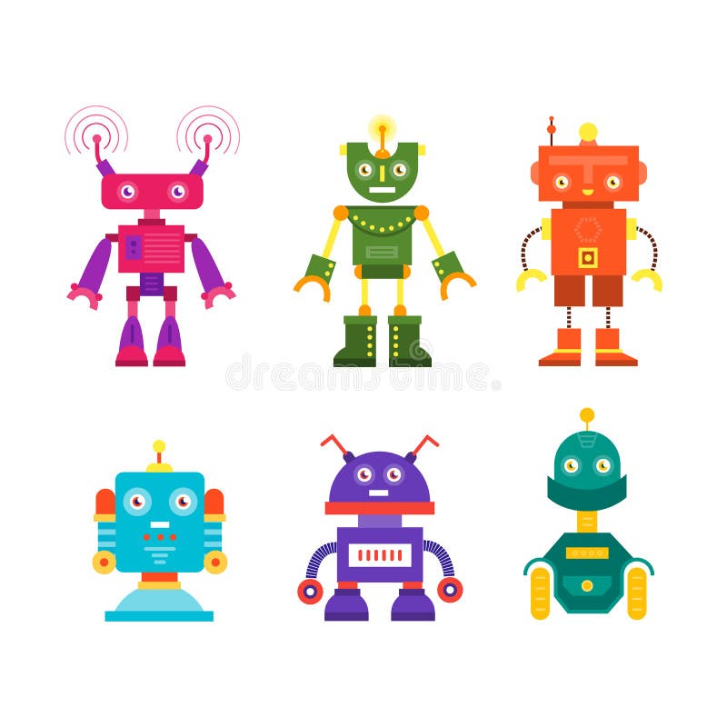 Vector Set of Modern Robot Character Icons Flat Style Stock Vector ... Vector Set of Modern Robot Character Icons Flat Style Stock Vector ...