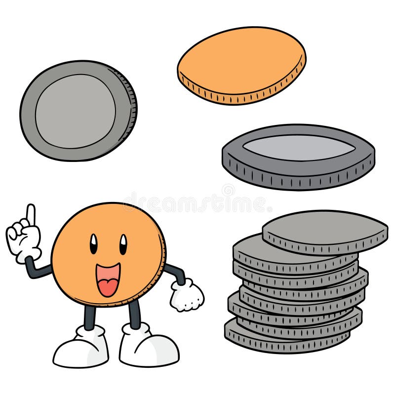 Vector Set of Money Cartoon Stock Vector - Illustration of simple, line ...