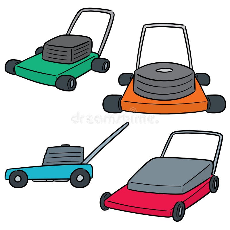 Vector set of mower stock vector. Illustration of draw - 144520741