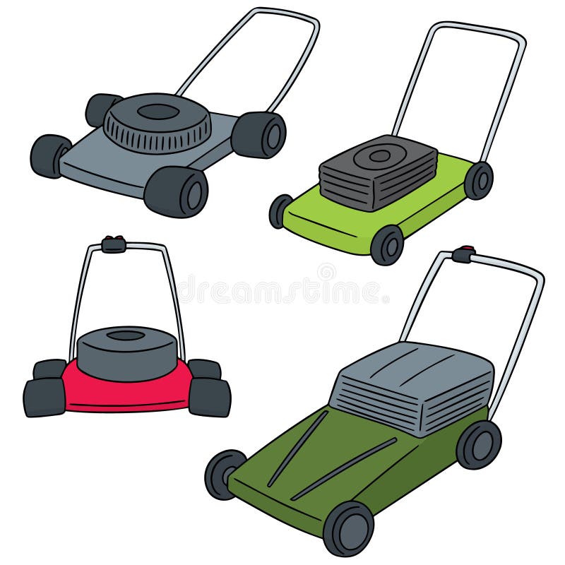 Vector set of mower stock vector. Illustration of design - 117655352