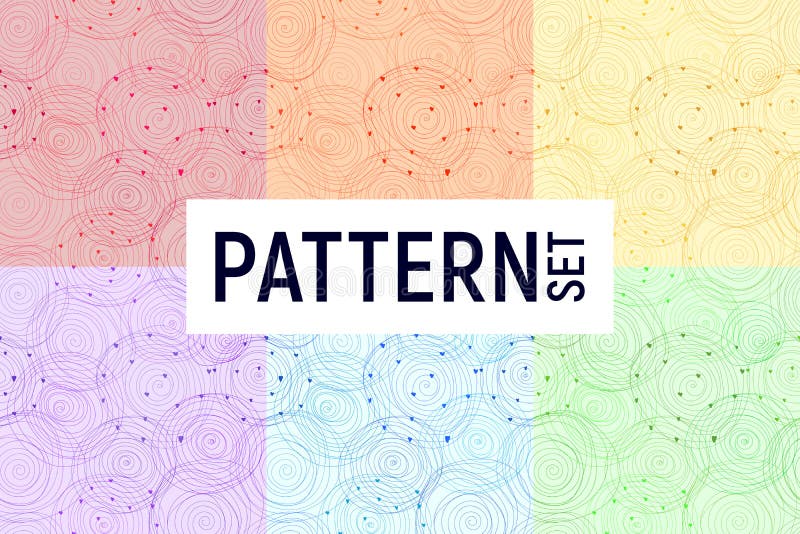 Vector Set of Multi-colored Seamless Patterns with Rainbow Colored ...