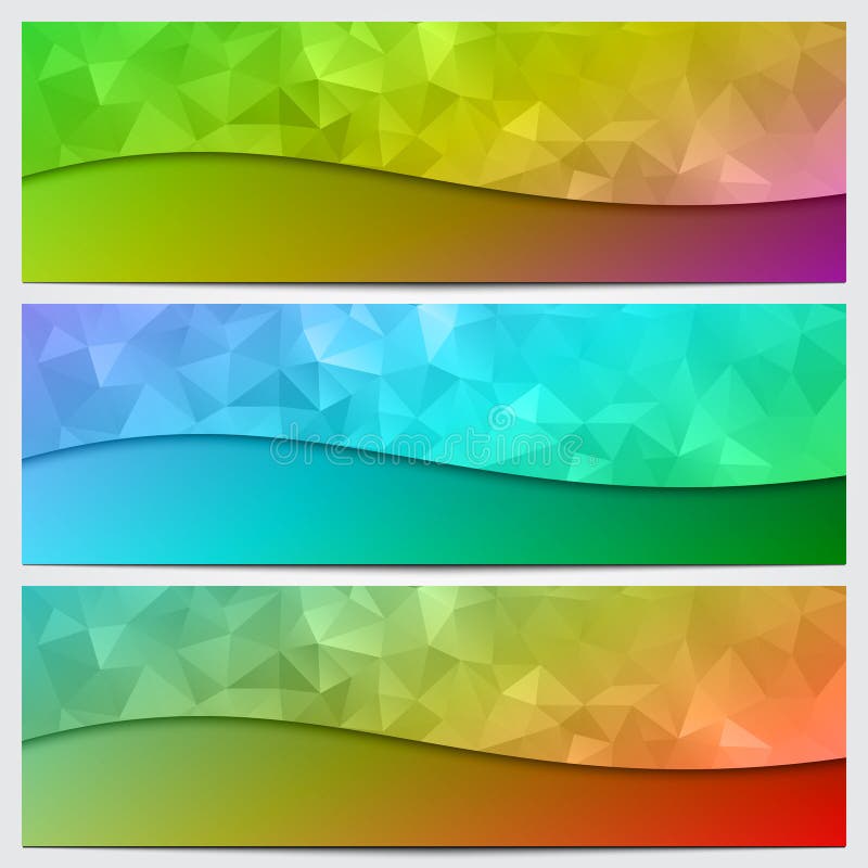 Vector Set of Multicolor Banners with Abstract Stock Vector ...