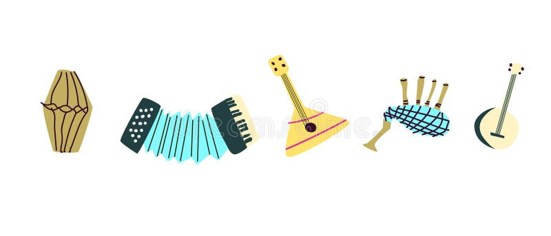 Vector Set of Musical Instruments. Orchestra Classical and Ethnic ...