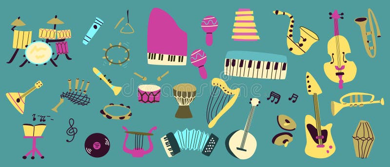 Vector Set of Musical Instruments. Orchestra Classical and Ethnic ...