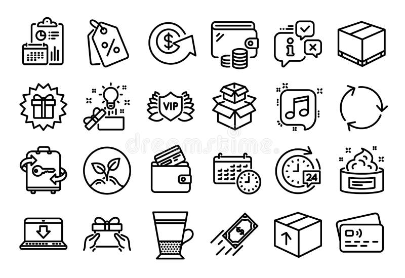 Vector Set of Musical Note, Startup and Debit Card Line Icons Set ...