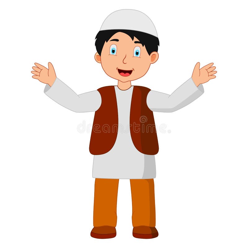 Vector of Boy Muslim Expressions Stock Vector - Illustration of flat ...