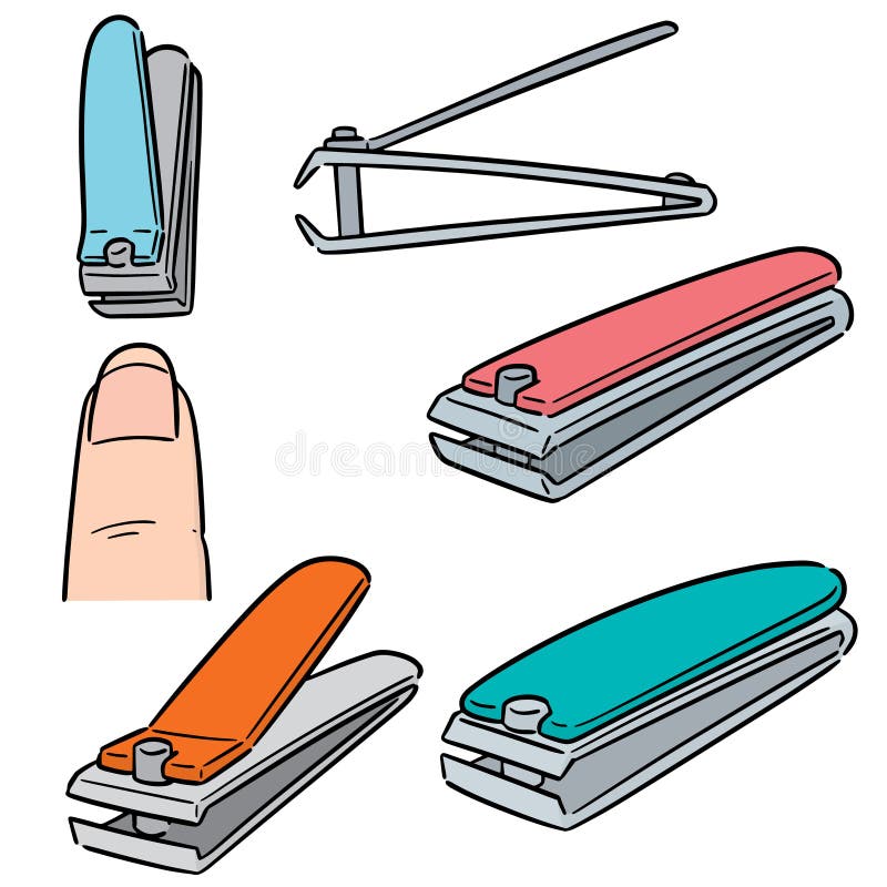 Vector set of nail clipper stock vector. Illustration of drawn - 133588140