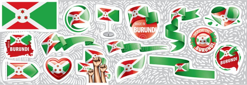 Vector Set of the National Flag of Burundi in Various Creative Designs ...