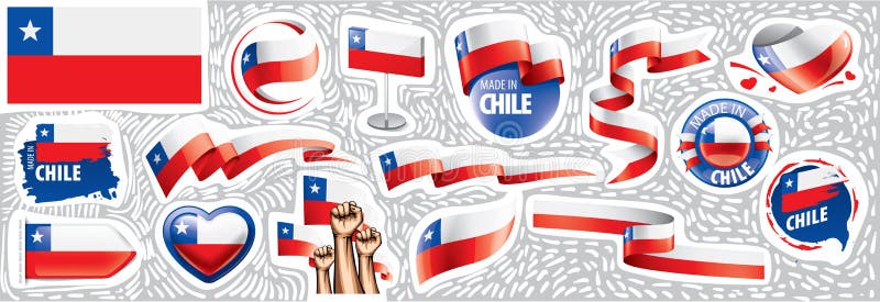 Vector Set of the National Flag of Chile in Various Creative Designs ...