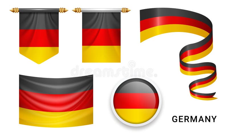 Vector Set of the National Flag of Germany in Various Creative Designs ...