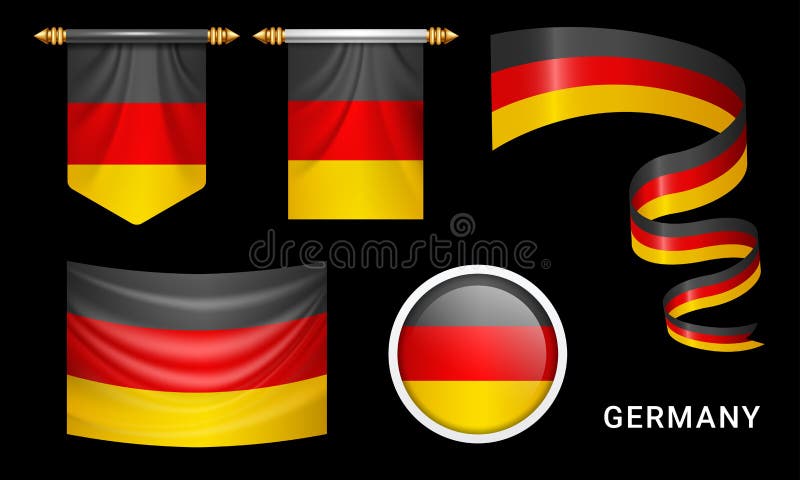 Vector Set of the National Flag of Germany in Various Creative Designs ...