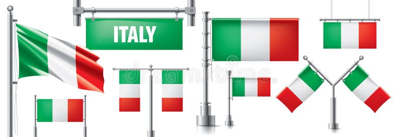 Vector Set of the National Flag of Italy in Various Creative Designs ...